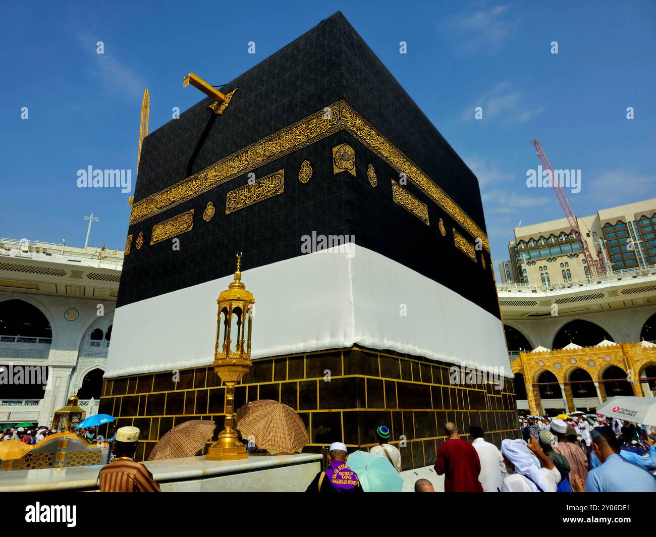 Mecca, Saudi Arabia, June 21 2024: Al Kaaba in Ihram cothing, The Kaaba ...