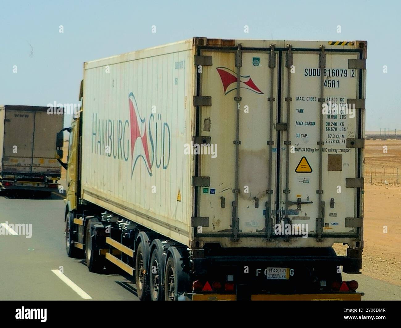 Makkah Madinah road, Saudi Arabia, June 25 2024: flatbed truck big ...