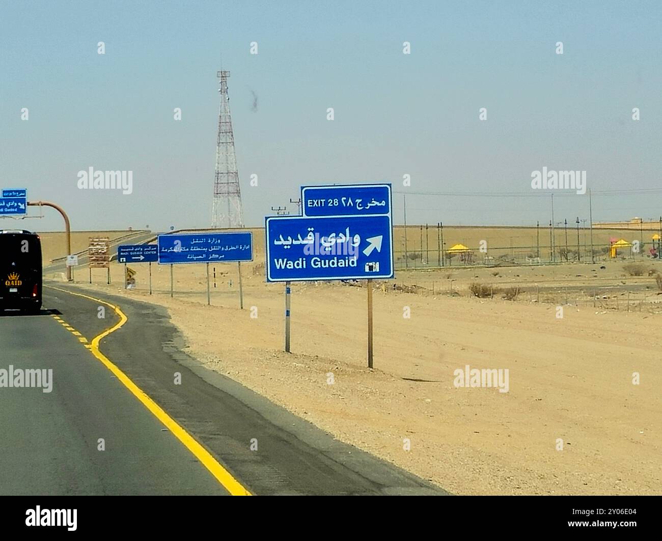 Makkah Madinah road, Saudi Arabia, June 25 2024: Wadi Gudaid side road ...