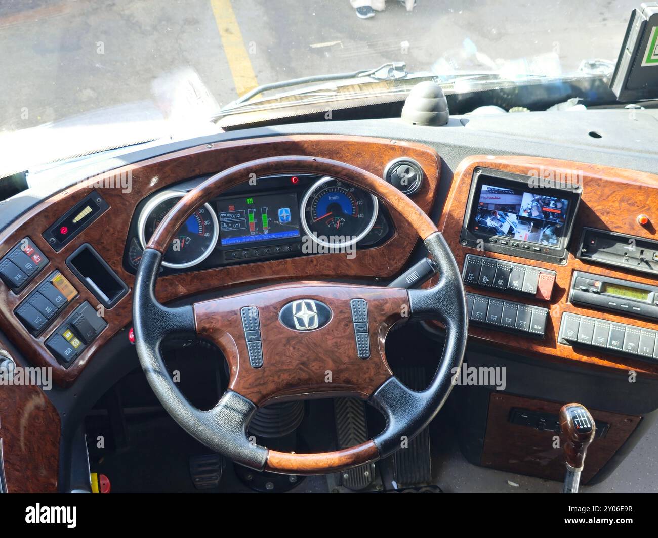 Makkah Madinah road, Saudi Arabia, June 25 2024: luxurious fleet bus of ...