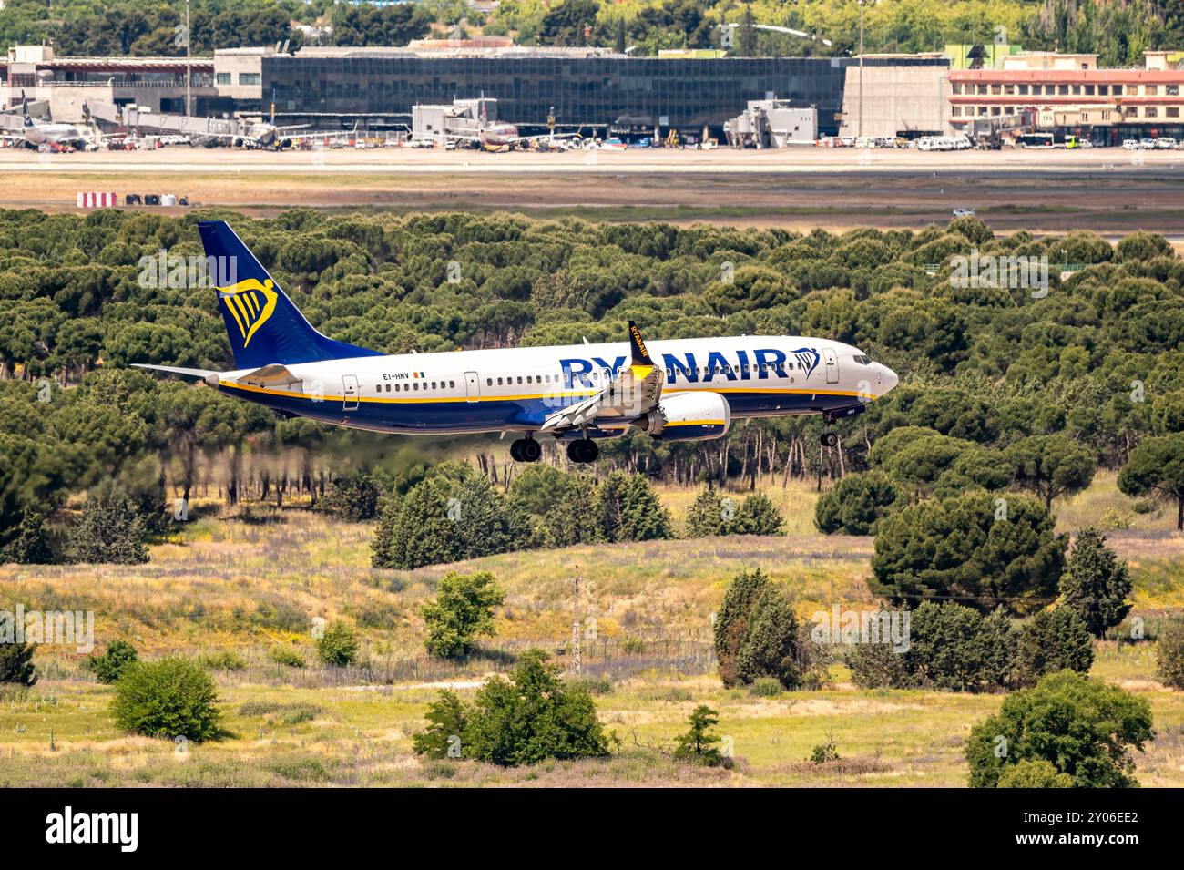 Madrid, Spain; 05-18-2024: Commercial airplane of the Boeing 737 model ...