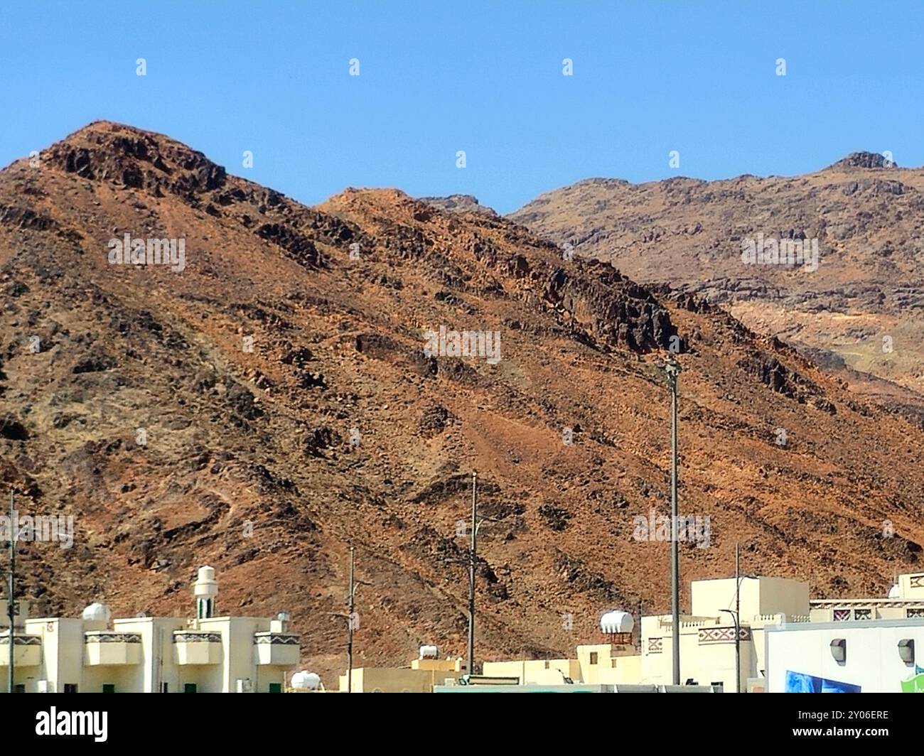 Mount Uhud, a mountain north of Medina, the site of the second battle ...