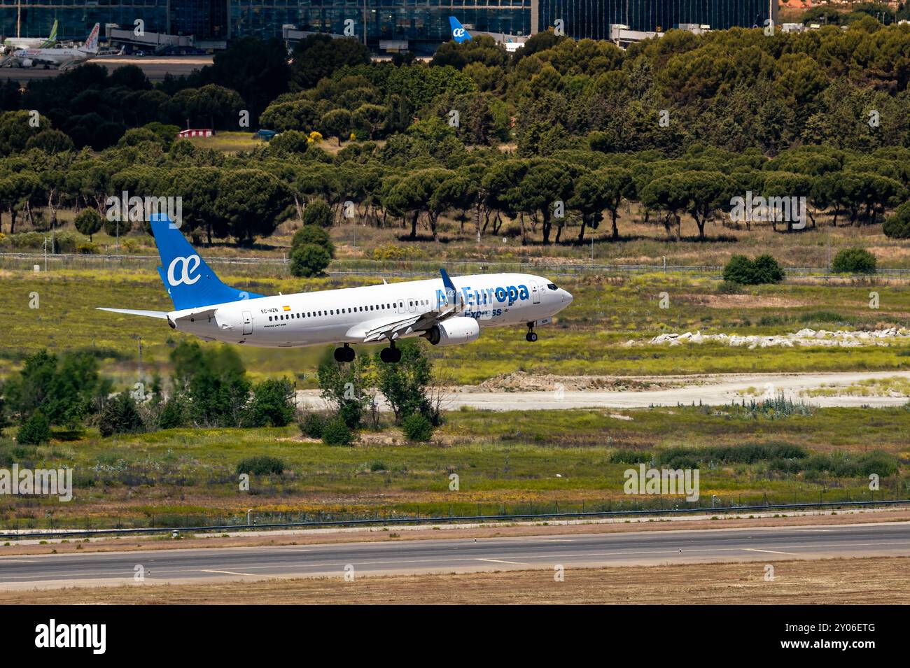 Madrid, Spain; 05 - 18 - 2024: Commercial airplane of the Boeing 737 ...