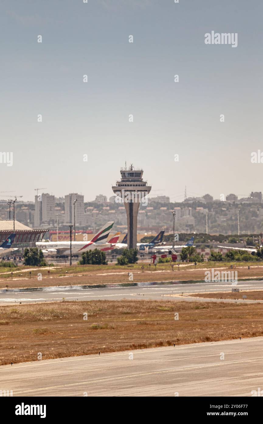 Madrid, Spain; 05-18-2024: Adolfo Suarez Madrid Barajas airport control ...