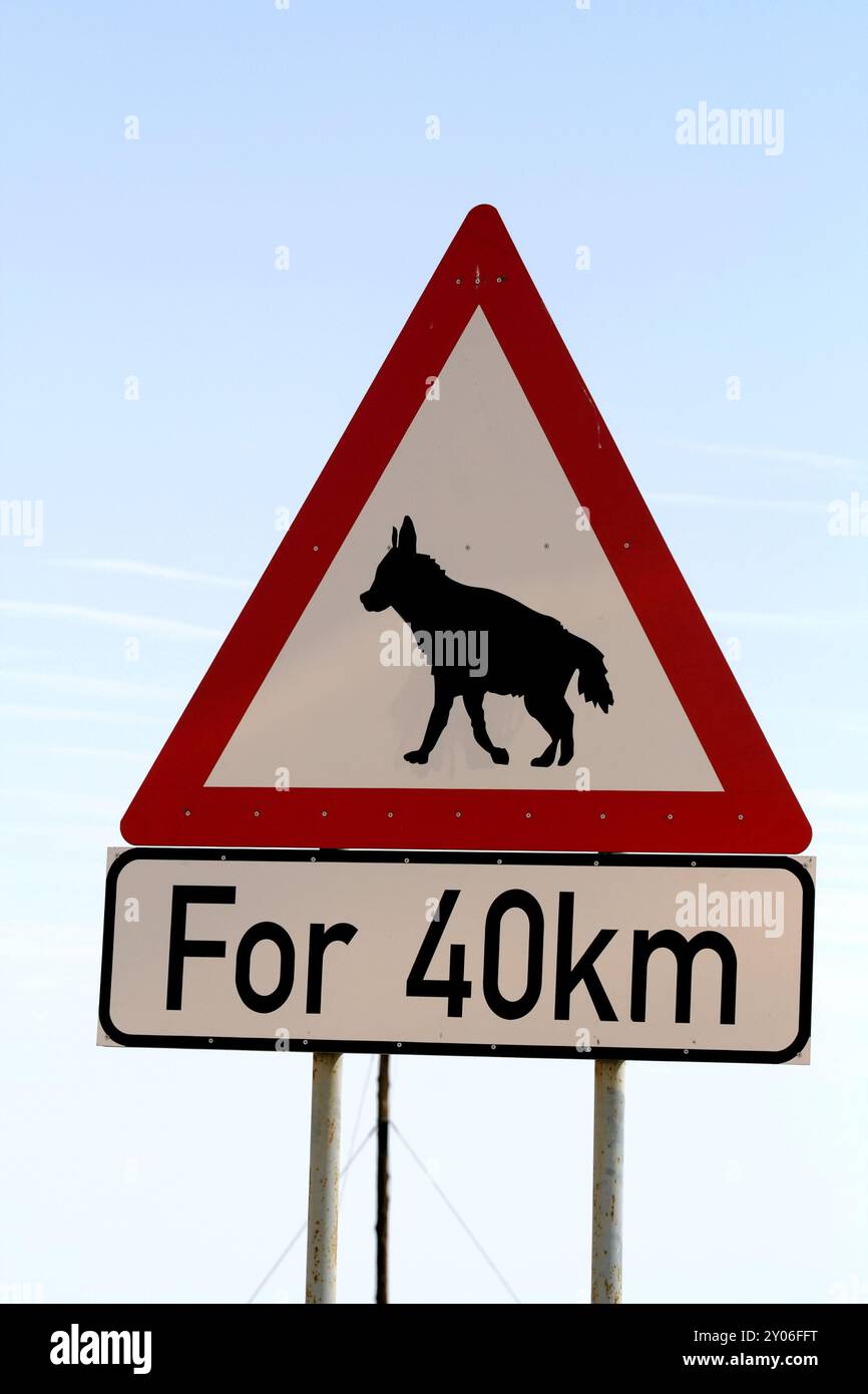 Traffic sign in Namibia Africa Stock Photo - Alamy