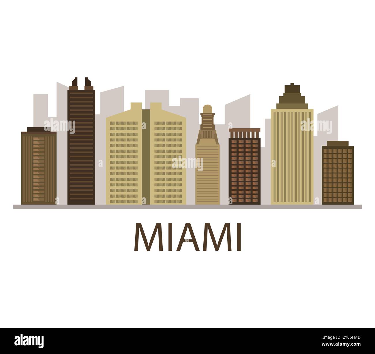 High rise buildings downtown skyline Cut Out Stock Images & Pictures ...