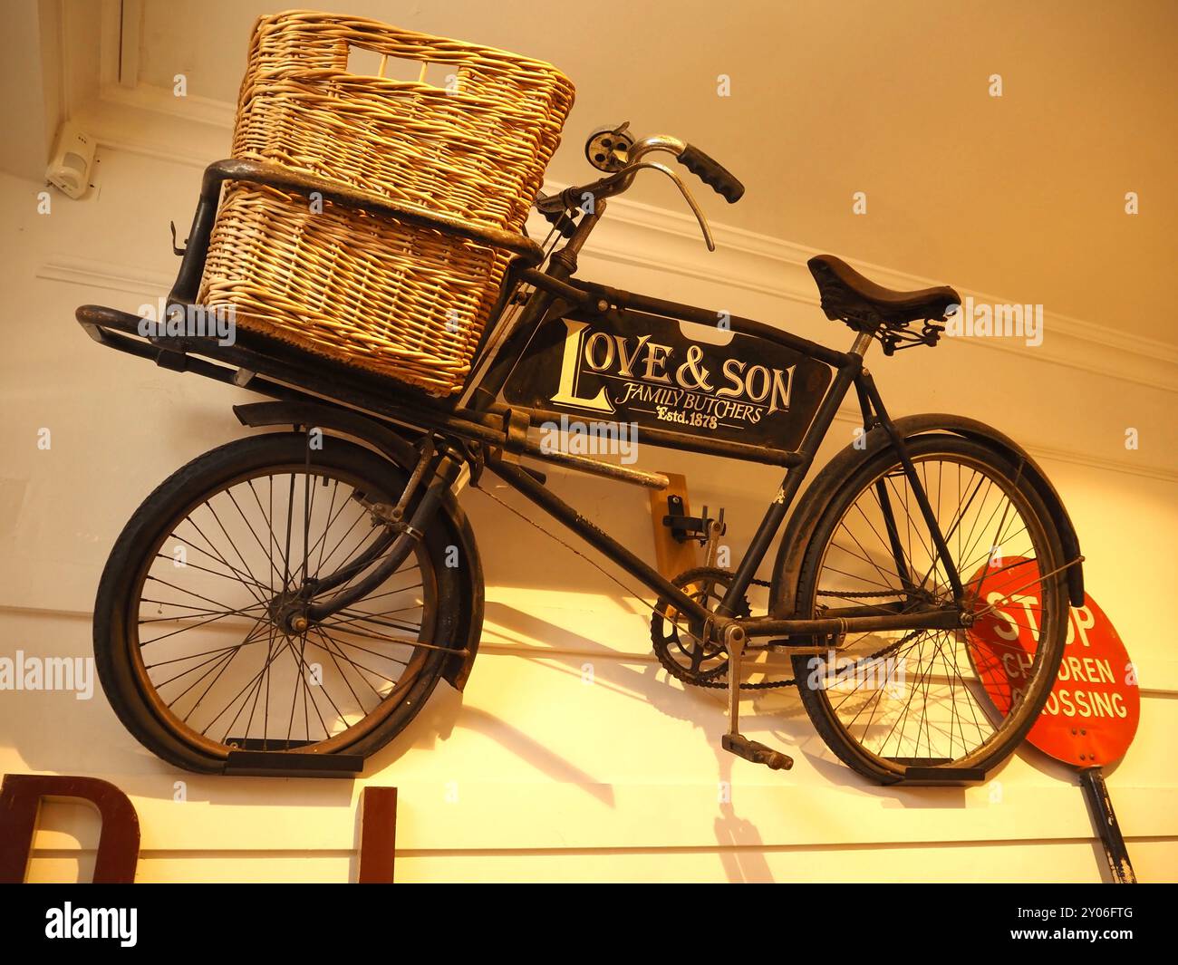 Love and Son family butchers traditional butcher's bike with cargo rack ...