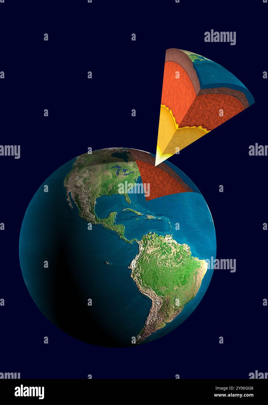 Structure of earth conceptual scientific colorful 3D illustration ...