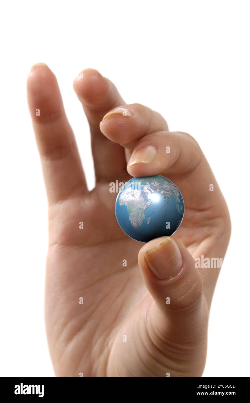 Hand holding earth between fingers hi-res stock photography and images ...