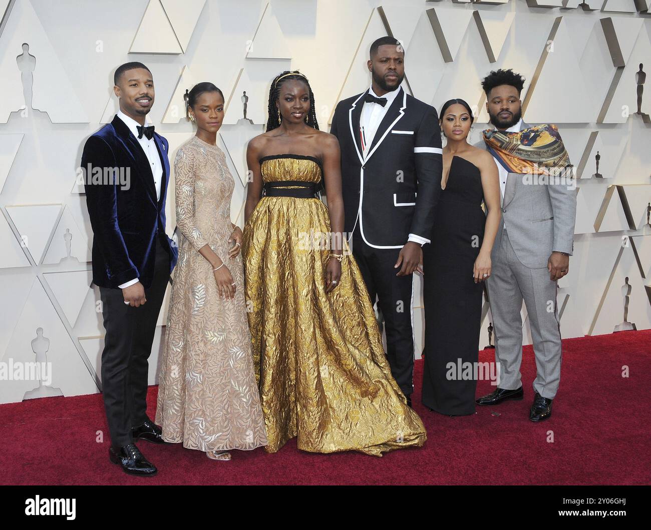 Michael B. Jordan, Letitia Wright, Danai Gurira, Winston Duke, Zinzi Evans and Ryan Coogler at ...