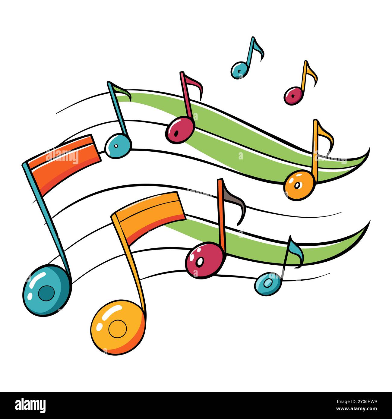 Musical background with notes. Flying music notes. Song notation in ...