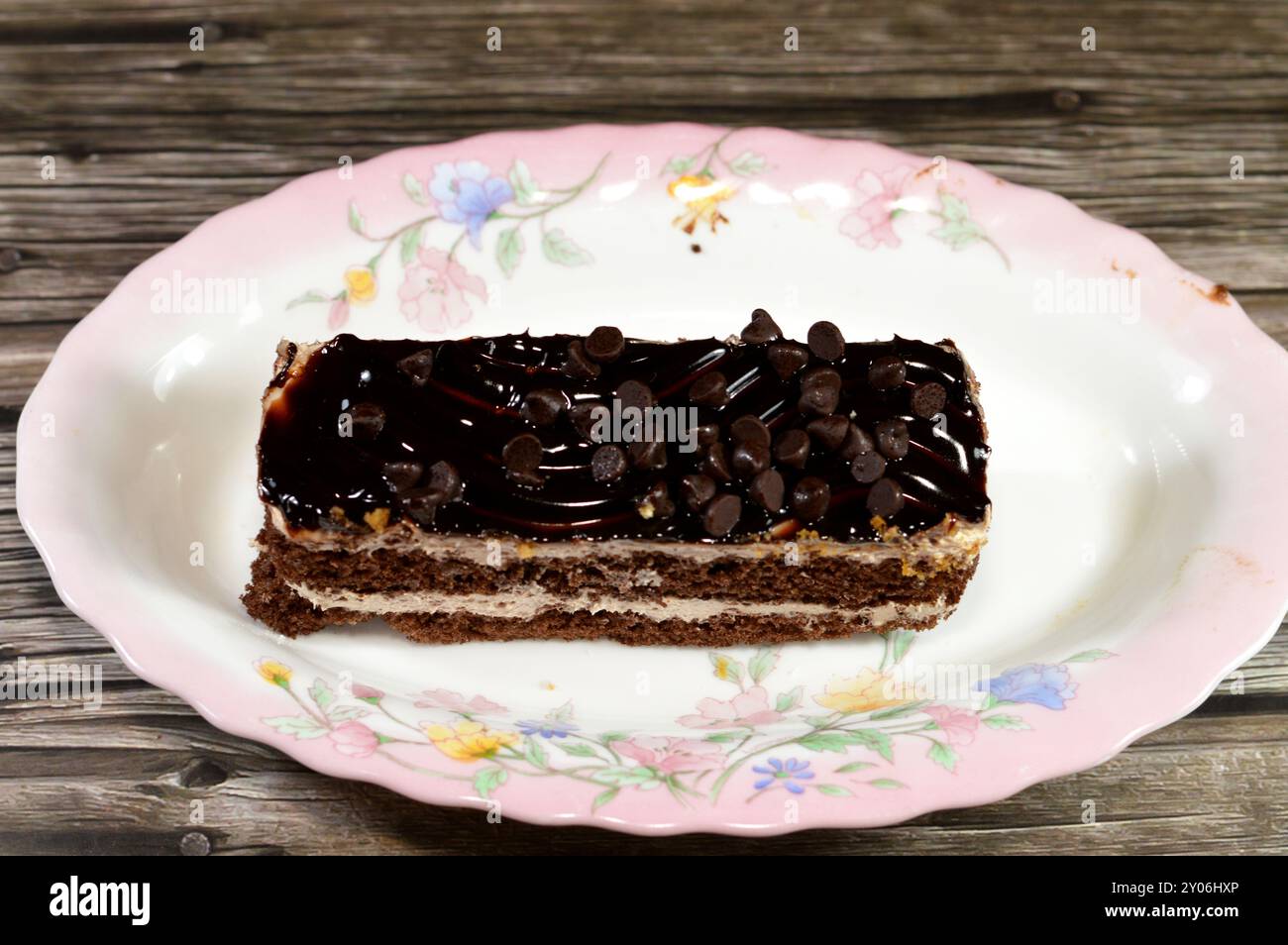 chocolate spongy creamy cake gateau for celebrations from a birthday ...