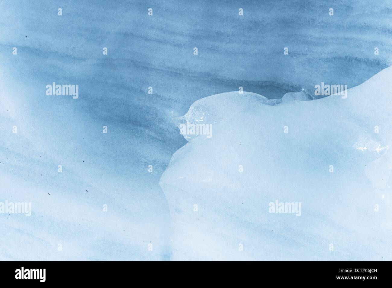 Close-up wall of a centuries-old glacier with a structure of stripes ...