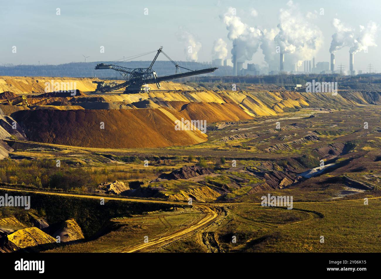 Power plant on the edge of a depleted open-cast mine Stock Photo - Alamy