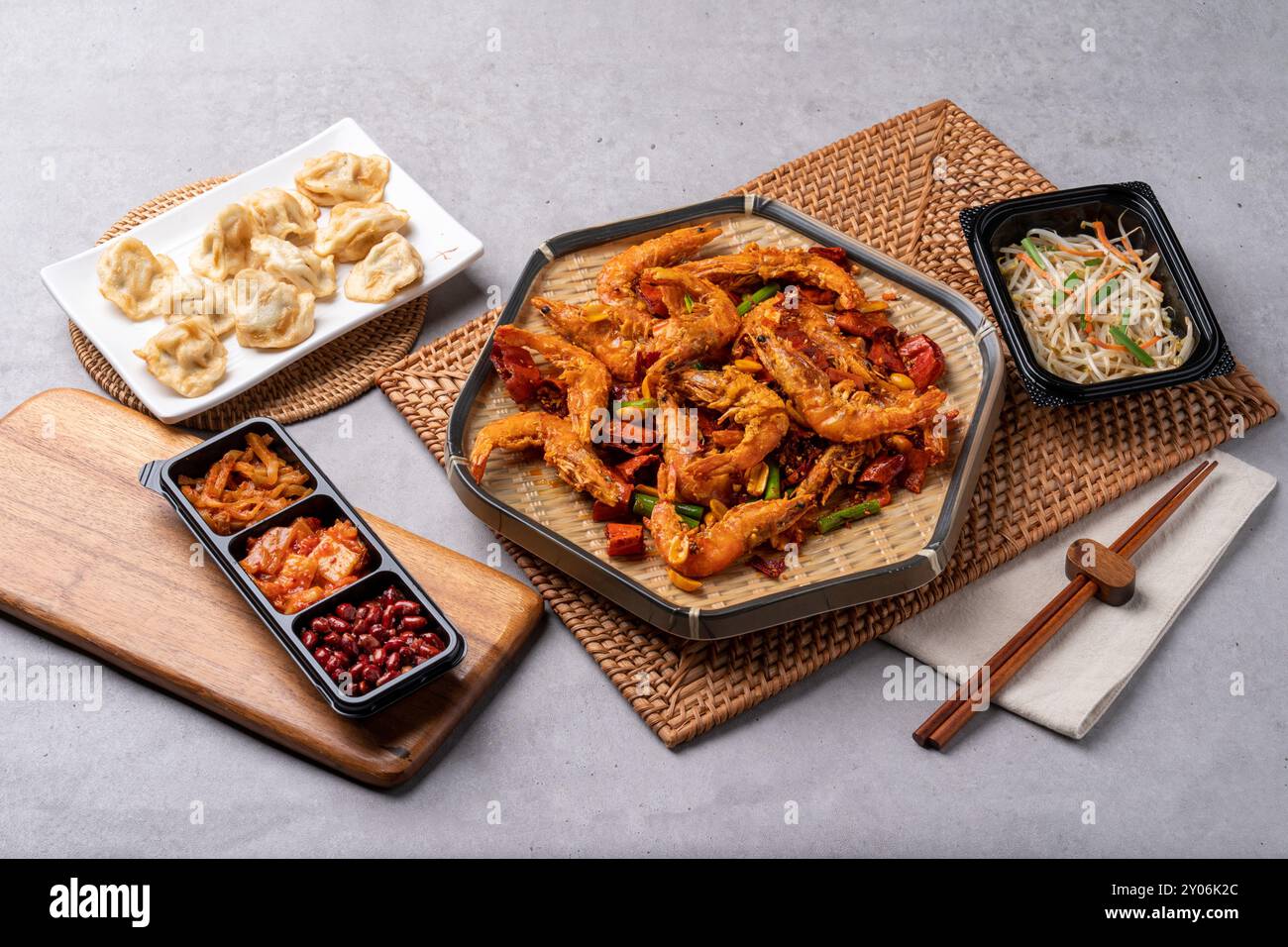 Chinese food, mala xiangguo, malatang, pheasant roe, fish meat ...