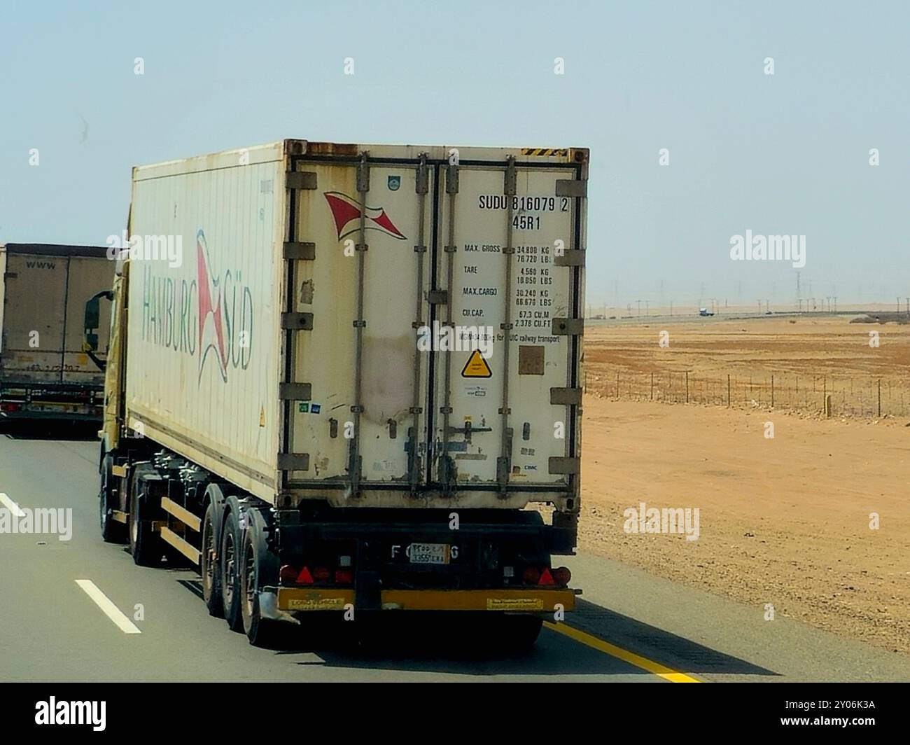 Makkah Madinah road, Saudi Arabia, June 25 2024: flatbed truck big ...