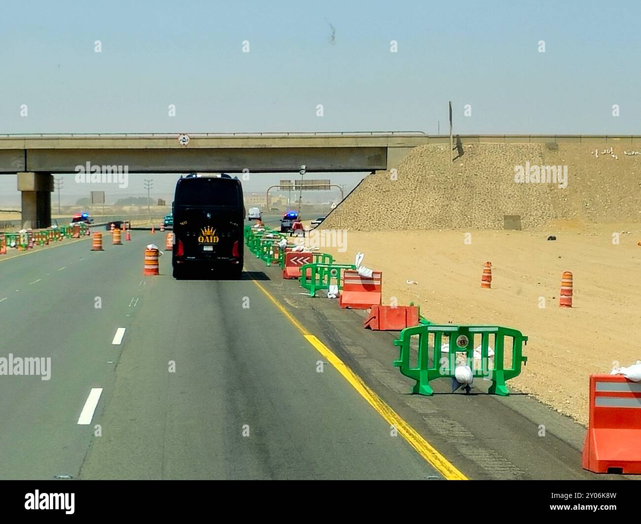 Makkah Madinah road, Saudi Arabia, June 25 2024: A road security and ...