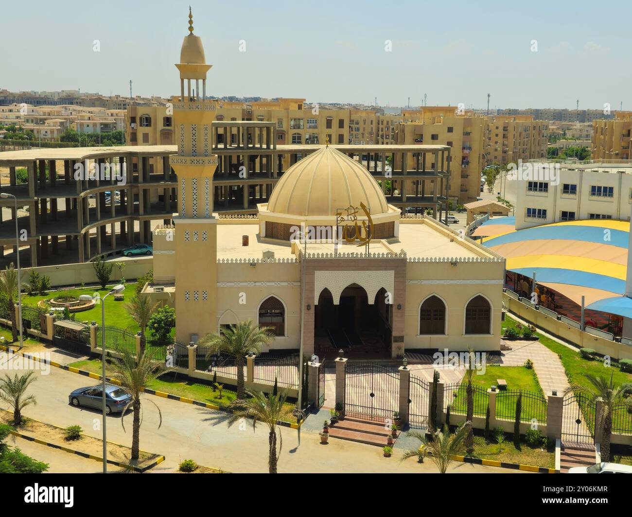Cairo, Egypt, July 21 2024: The Exterior of a grand large mosque in ...