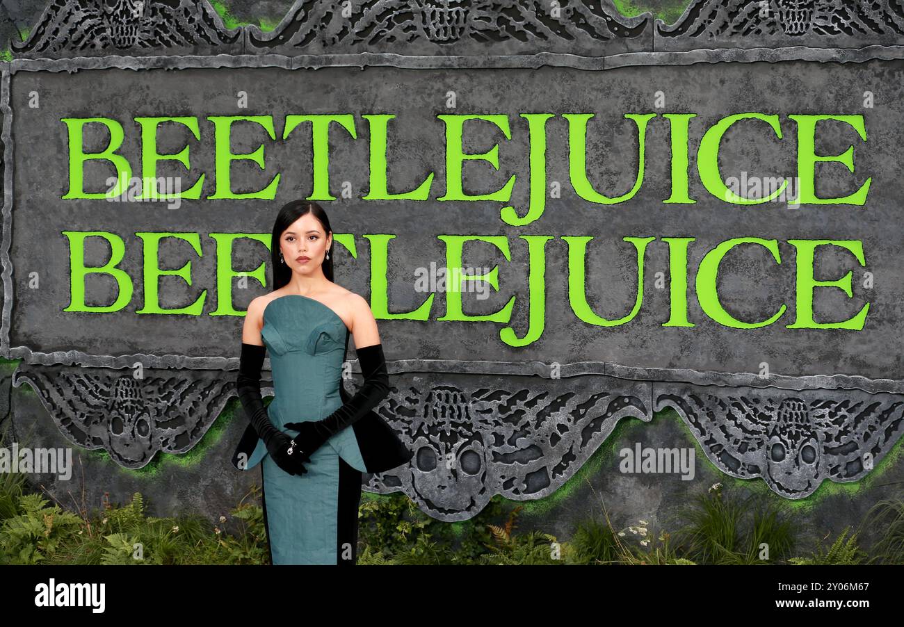 Jenna Ortega attends the UK Premiere of "Beetlejuice Beetlejuice" at ...
