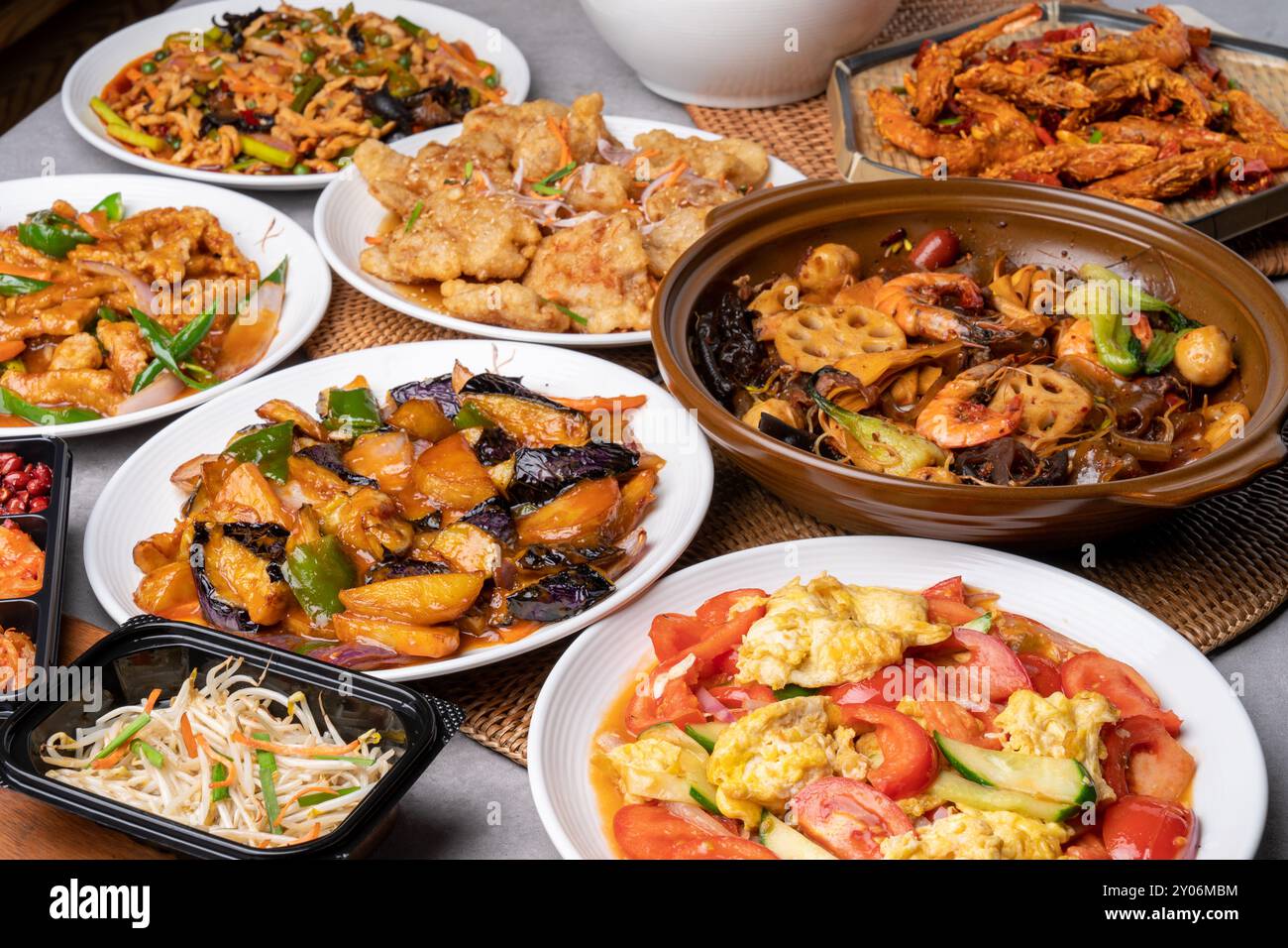 Chinese food, mala xiangguo, malatang, pheasant roe, fish meat ...