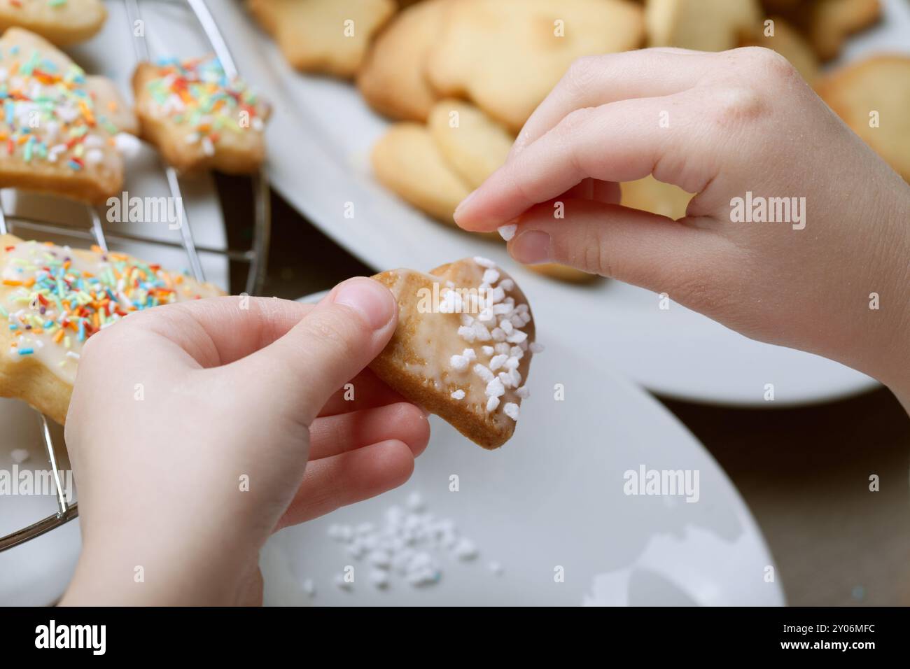 Making homemade Christmas biscuits Stock Photo - Alamy