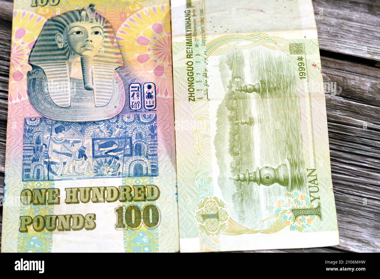 Background 1 one Chinese Yuan cash money bill banknote issued by People ...