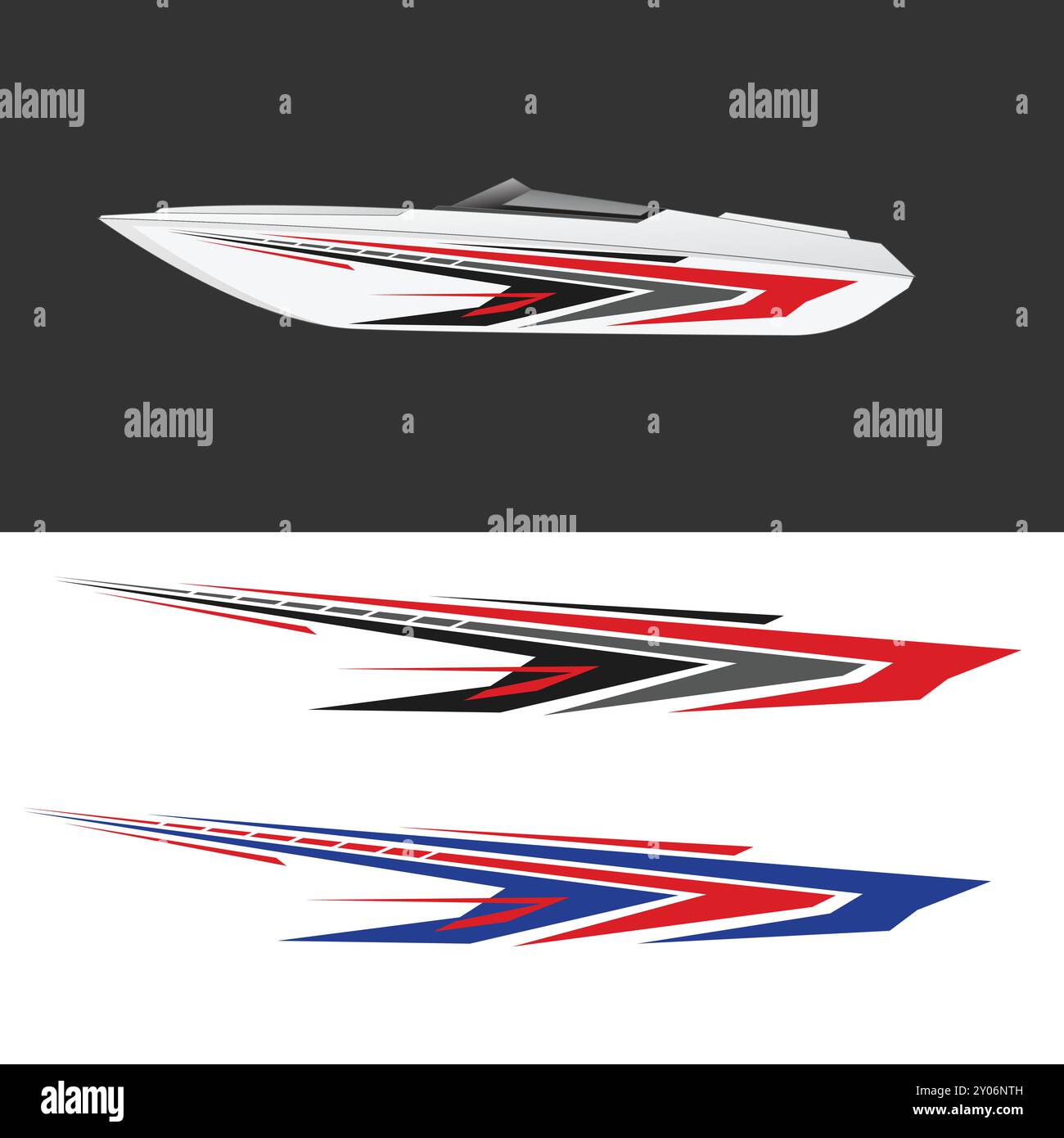 yacht ship wrapping sticker design vector. jet boat vinyl sticker Stock ...