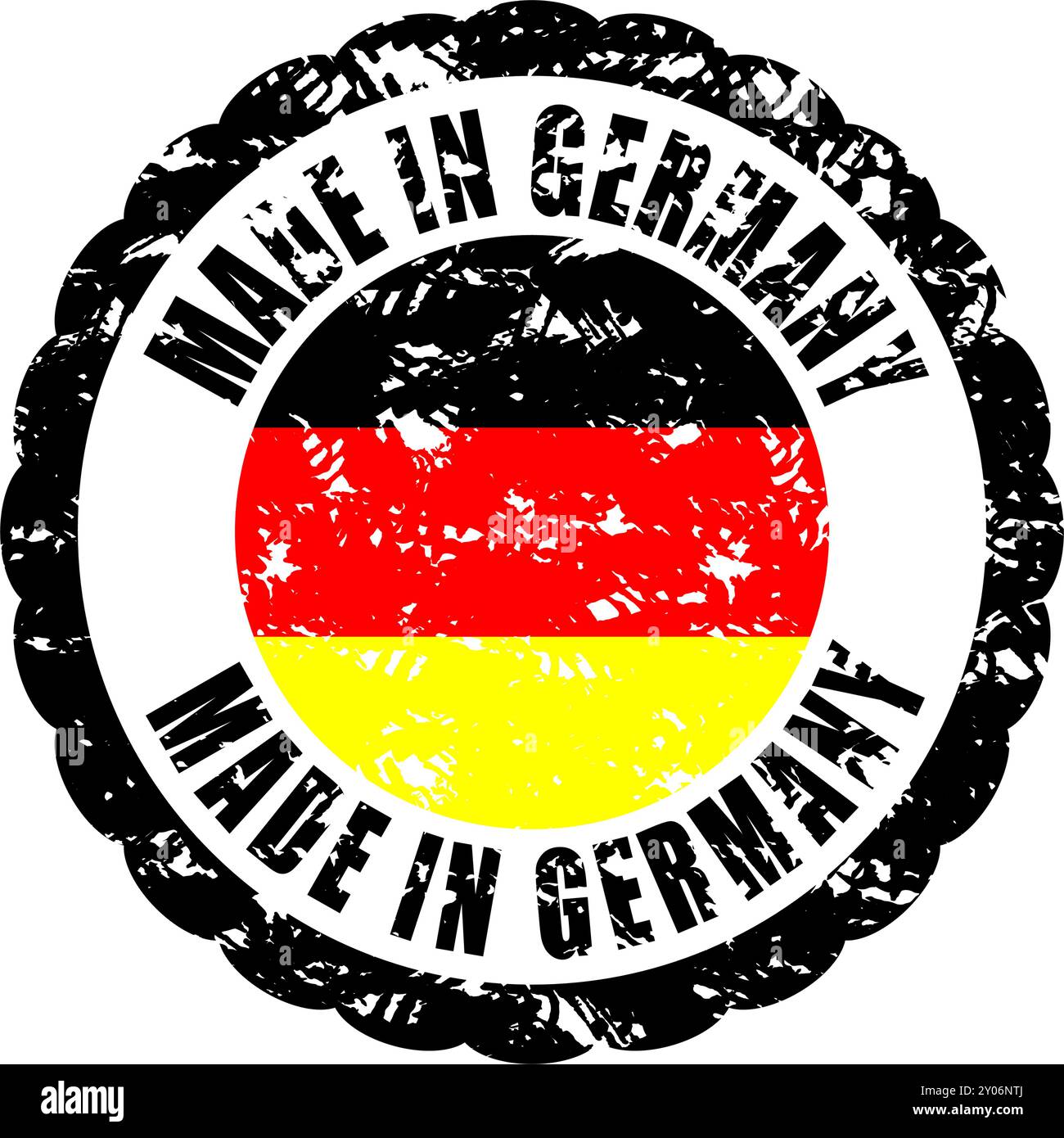 Made in german, rubber stamp with national flag for mark product or ...