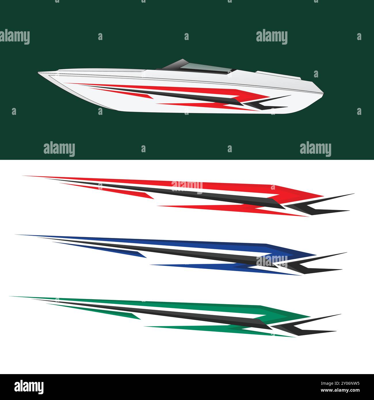 yacht ship wrapping sticker design vector. jet boat vinyl sticker Stock ...
