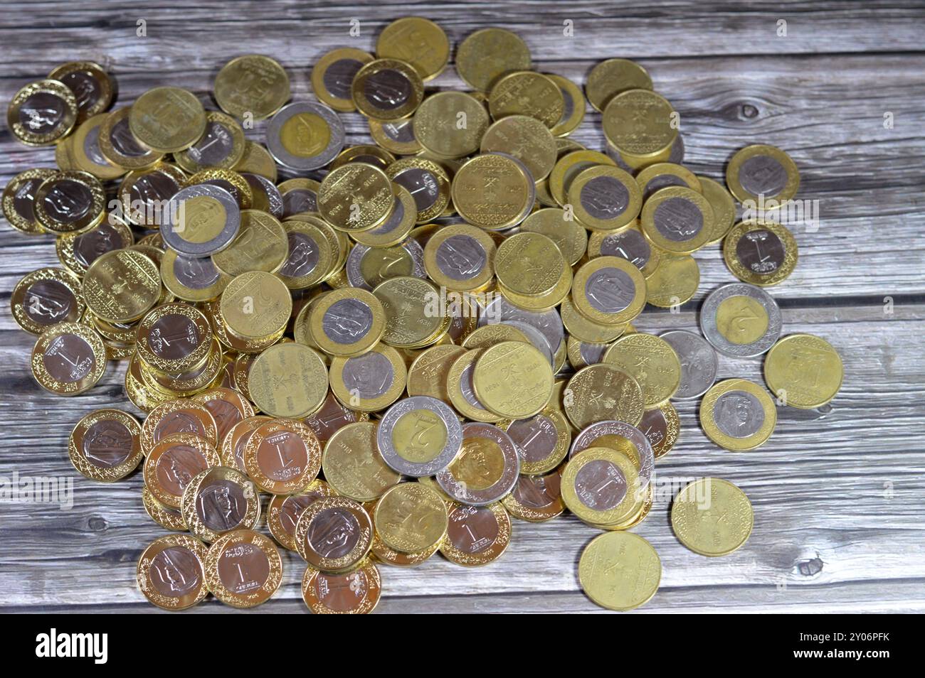 Various Saudi Arabia kingdom coins of different values and times, Old ...