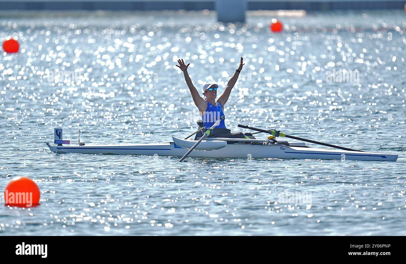 Paris, France. 1st Sep, 2024. Moran Samuel of Israel celebrates after ...