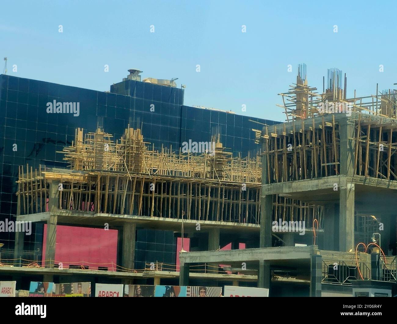 Cairo, Egypt, August 17 2024: A construction site of a new building ...