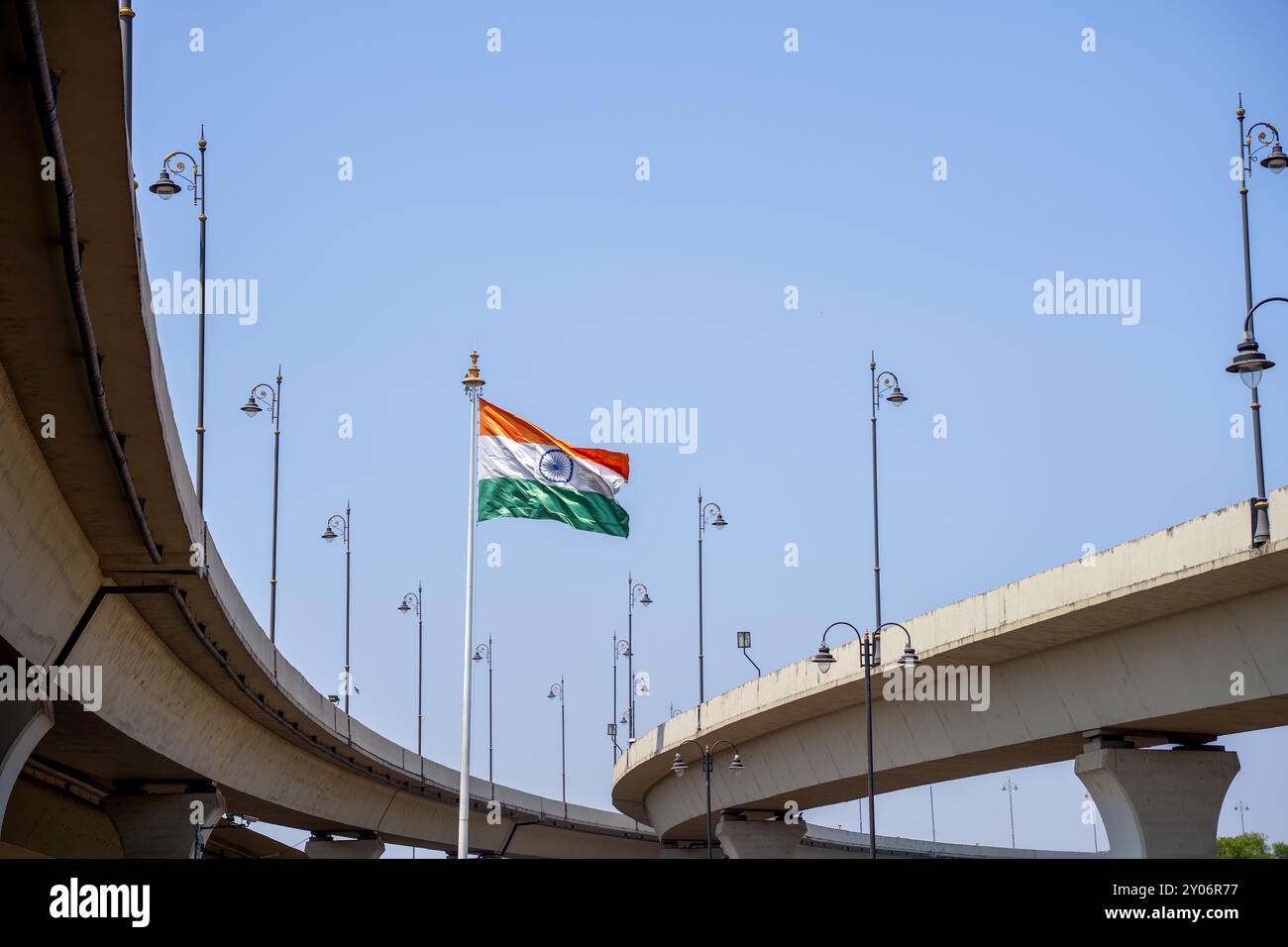 GOA, India - February 27, 2024: The national flag of India flies in the ...