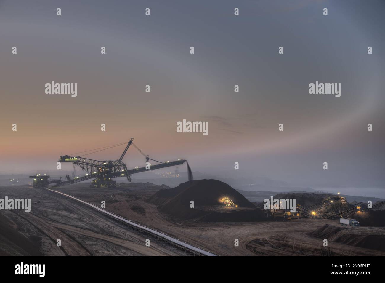 High fog over an open-cast mine Stock Photo - Alamy