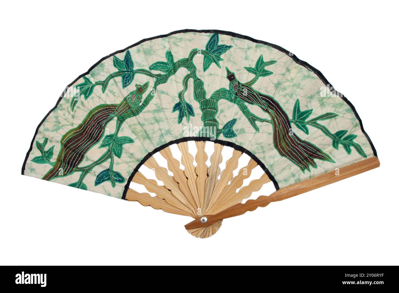 Fan from Bali, Indonesia, against a white background, Asia Stock Photo ...