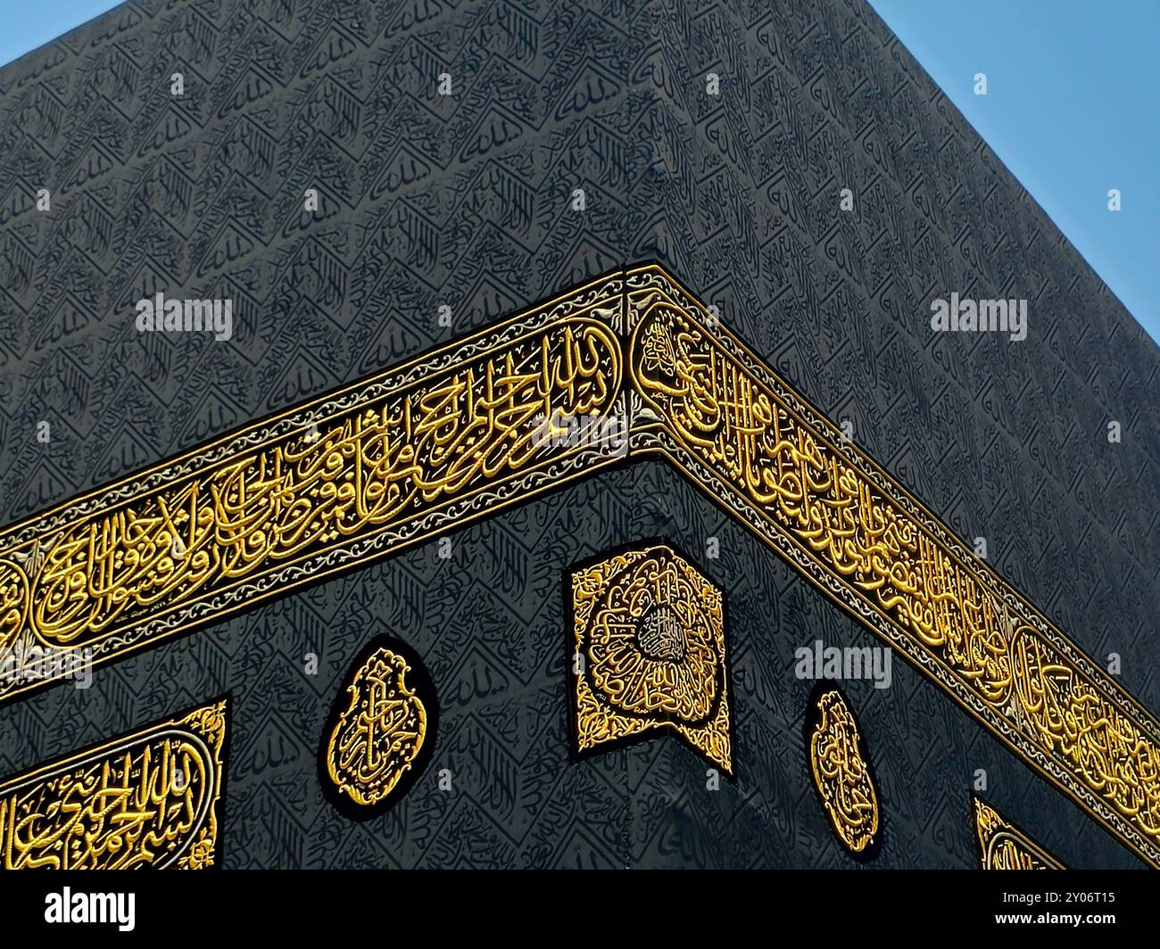 The curtains of The Kaaba a stone building at the center of Islam's ...