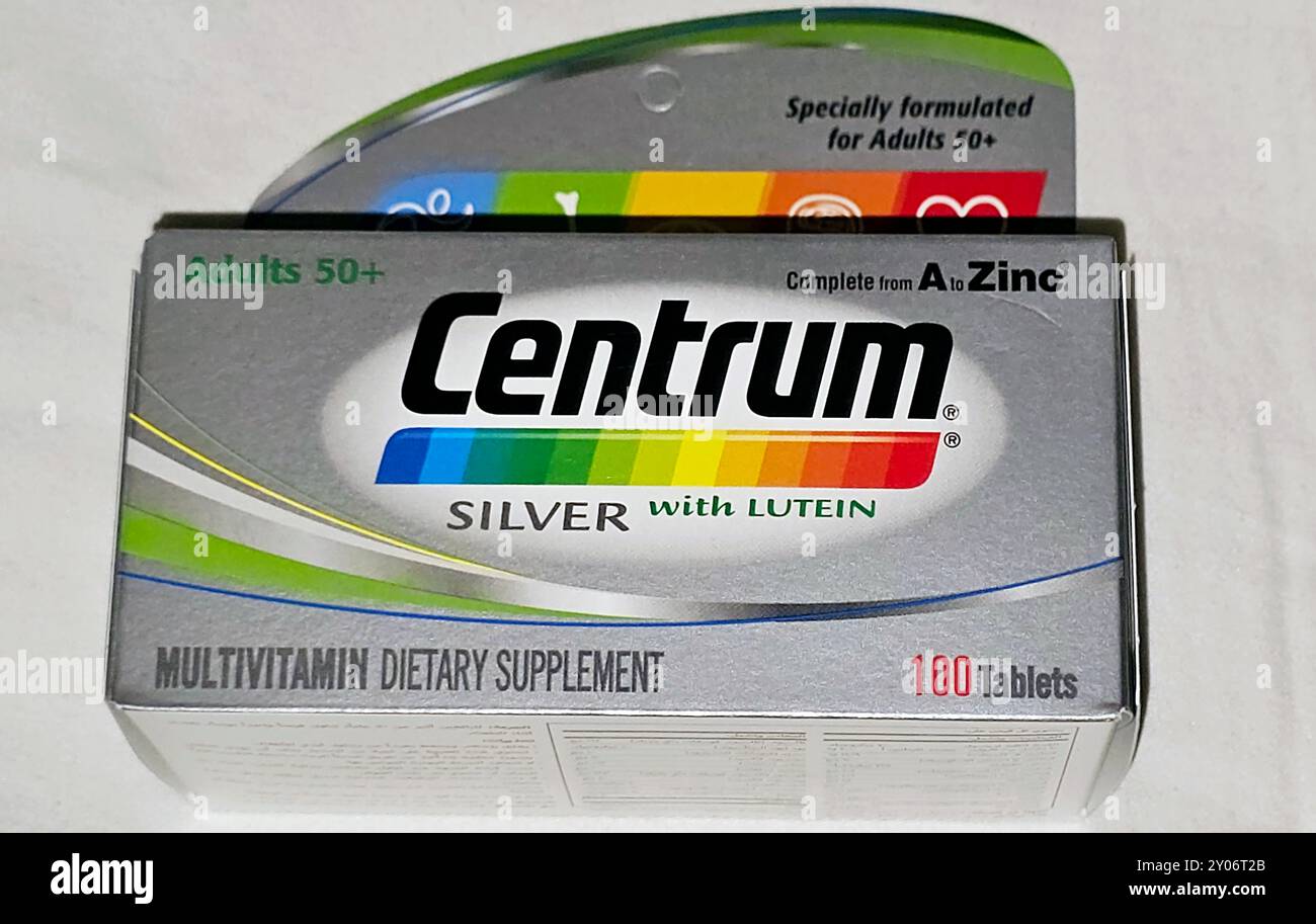 Mecca, Saudi Arabia, June 24 2024: Centrum silver with Lutein 100 ...