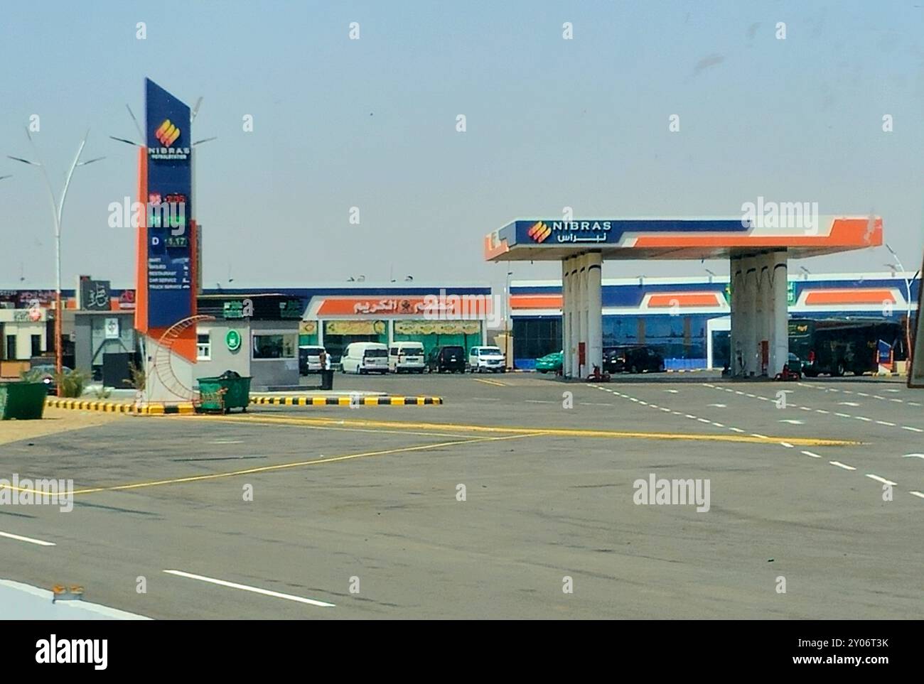 Makkah Madinah road, Saudi Arabia, June 25 2024: Nibras petrol fuel gas ...