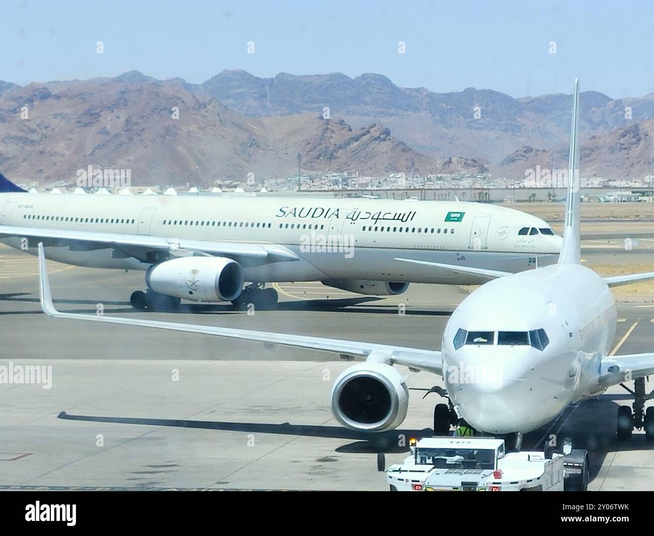 Medina, Saudi Arabia, June 29 2024: Saudi Airlines plane in Prince ...