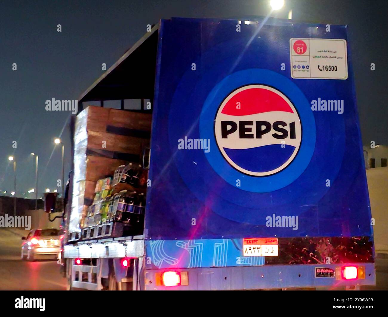 Cairo, Egypt, August 1 2024: Pepsi Cola Truck vehicle, Pepsi is a ...
