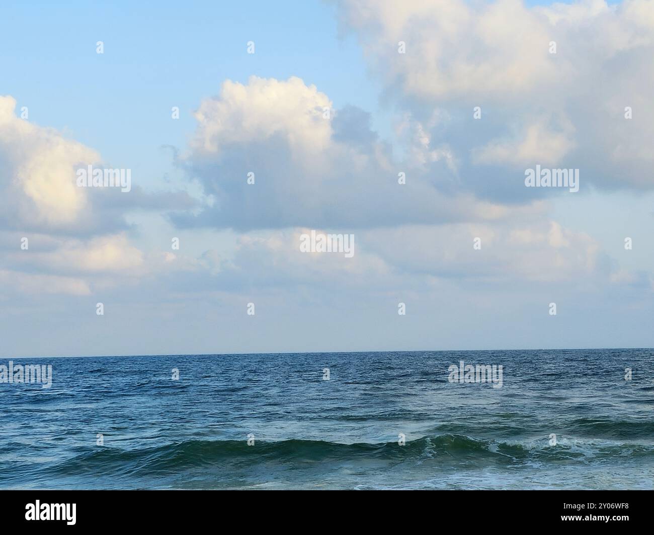The Mediterranean Sea with blue cloudy sky at sunrise time in ...