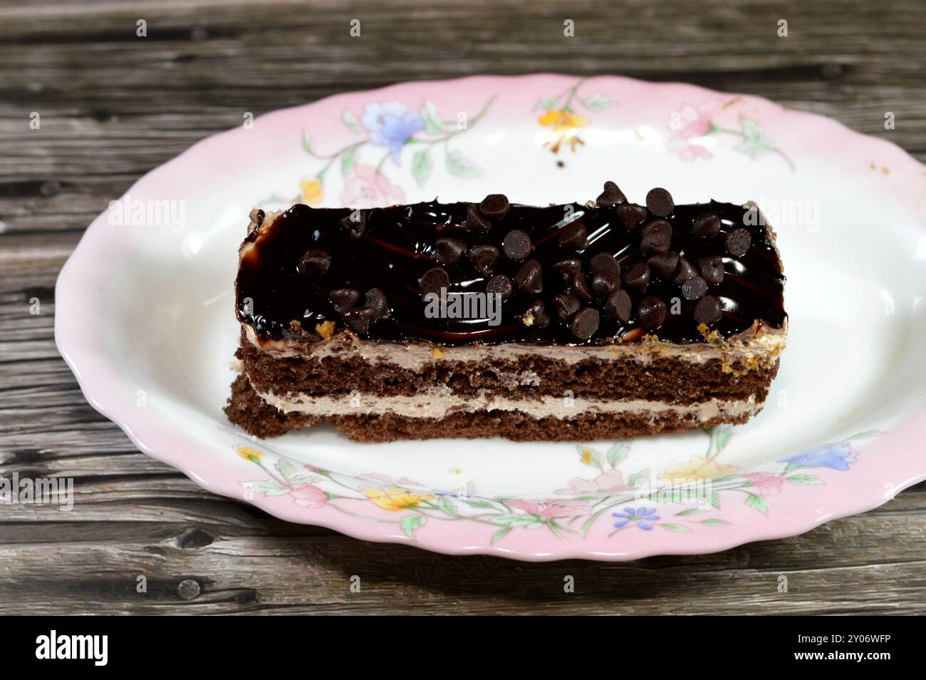 chocolate spongy creamy cake gateau for celebrations from a birthday ...