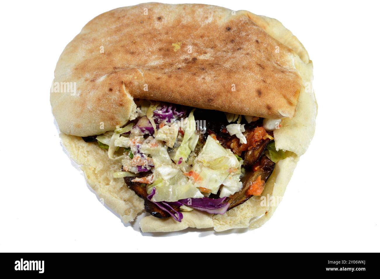 A Shami Syrian pita bread filled with traditional Egyptian fried ...