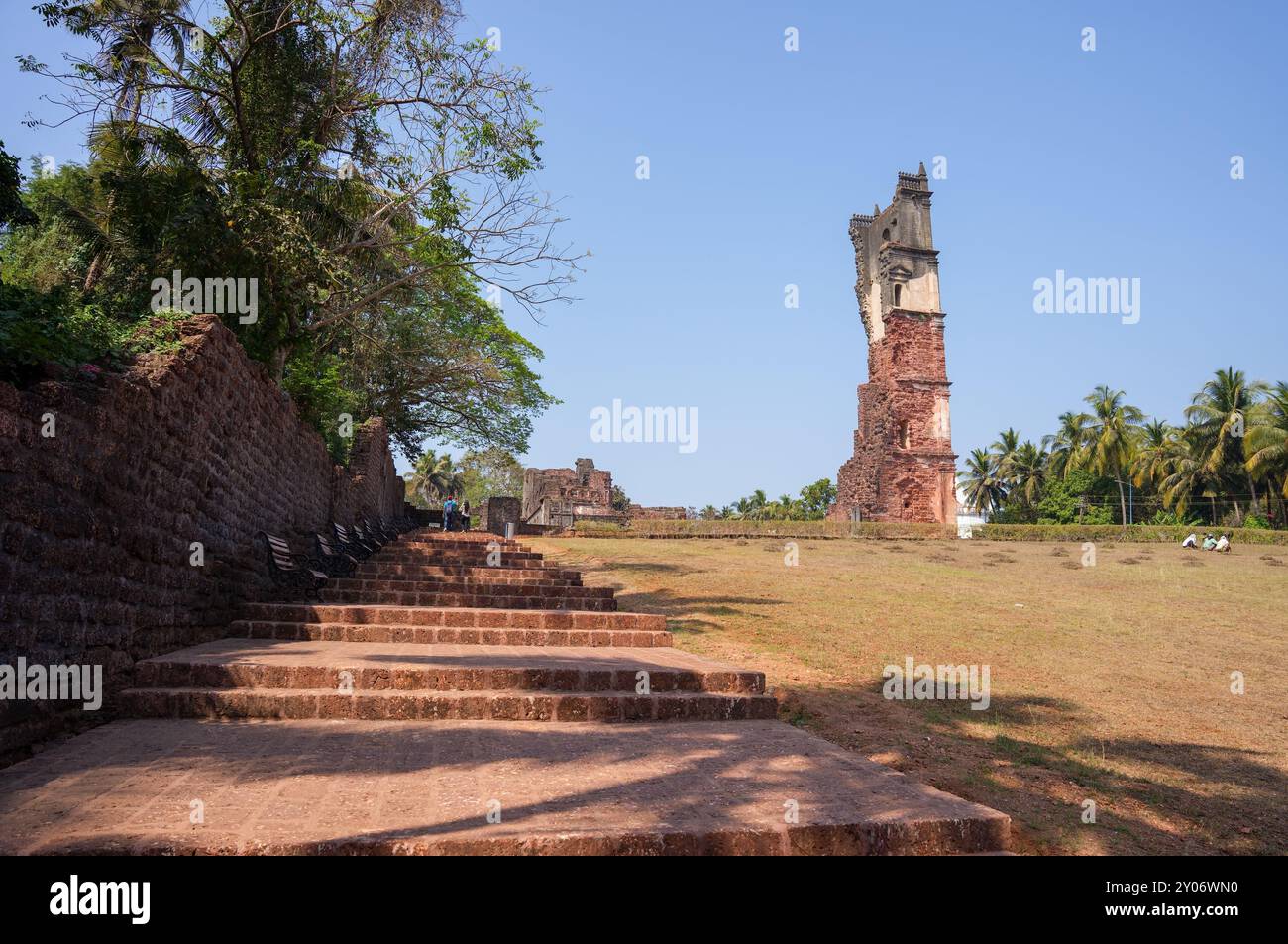 Old GOA, India - February 27, 2024: Steps to the Tower of St. Augustine ...