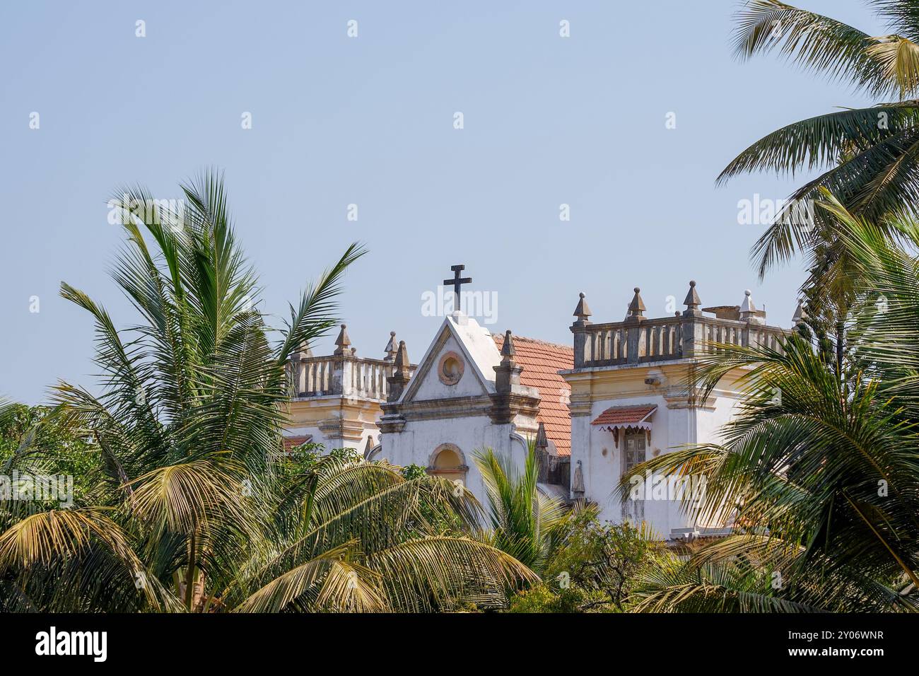 Old GOA, India - February 27, 2024: The upper part of the Catholic ...