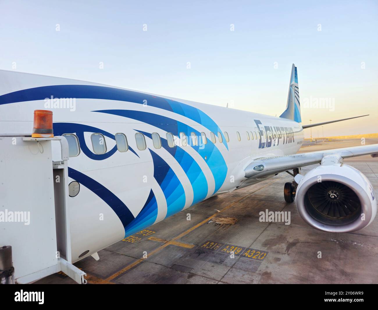 Cairo, Egypt, June 3 2024: An Egyptair plane in the airport, Egypt Air ...