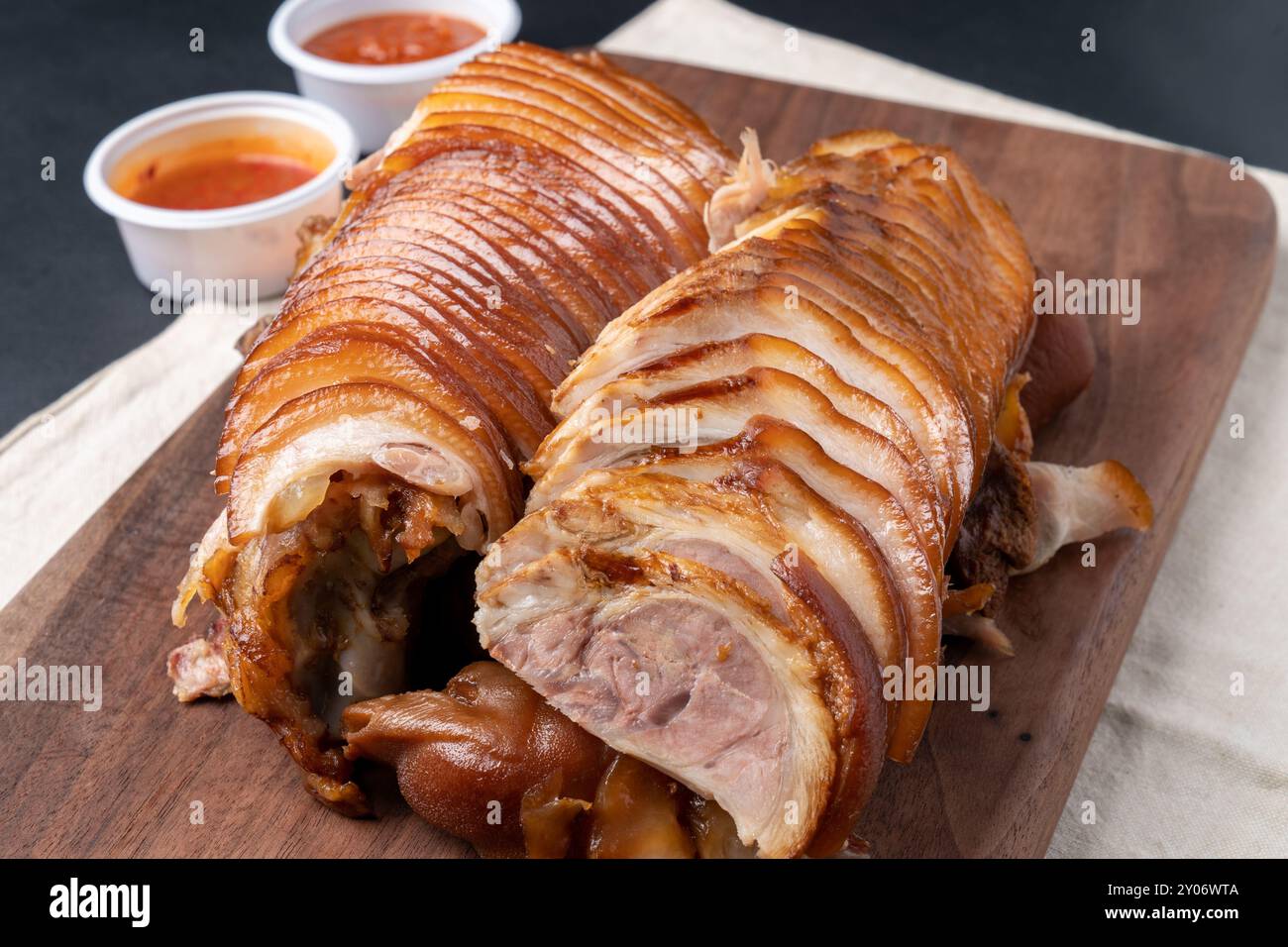 Korean food, bossam, suyuk, garlic, pork, steamed pork, jokbal, feet ...