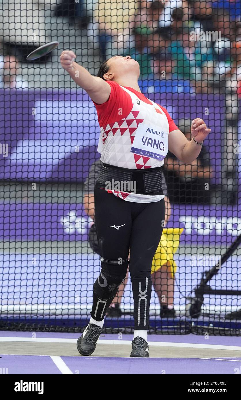 Paris, France. 1st Sep, 2024. Yang Yue of China competes during the ...