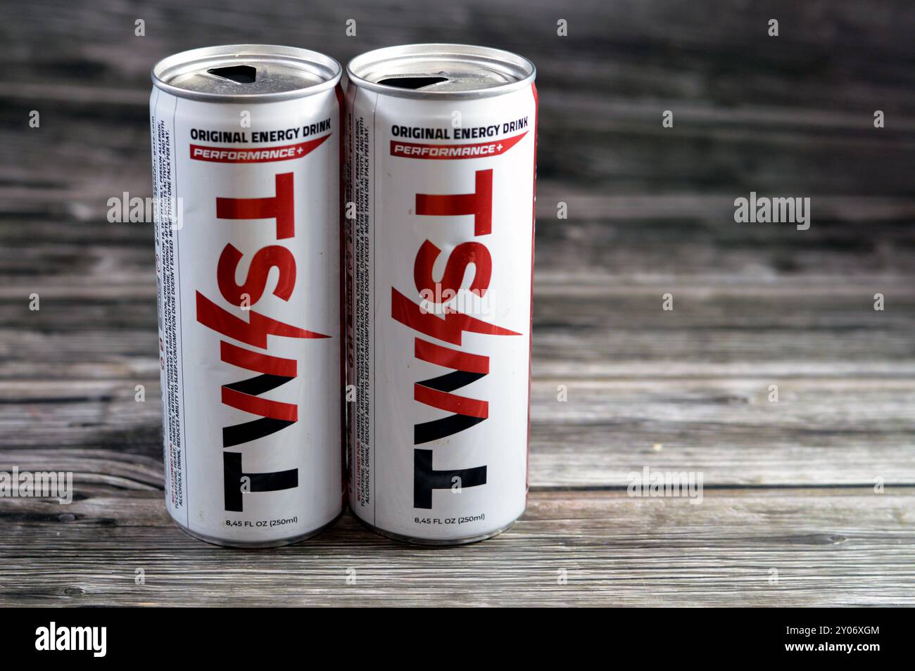 Cairo, Egypt, August 21 2024: Twist Energy Drink cola flavor, caffeine ...