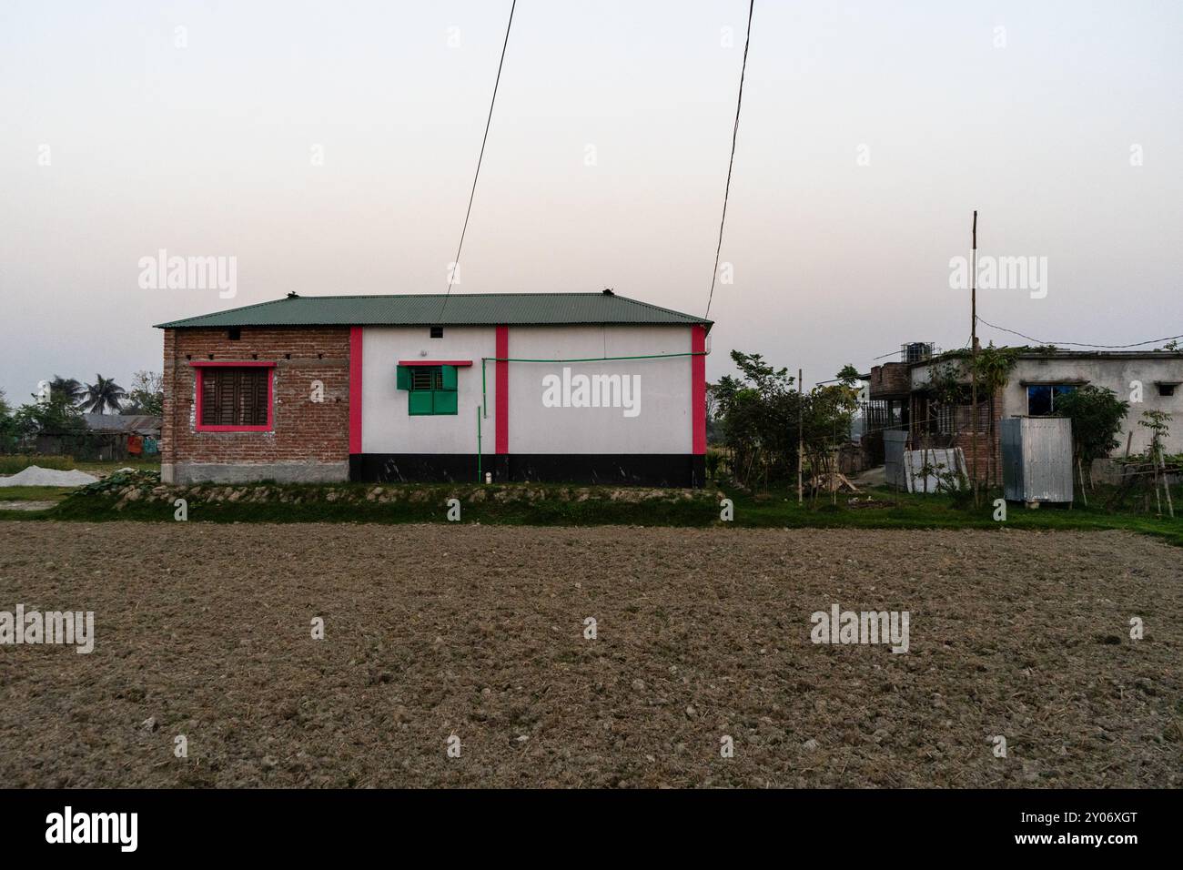 new small detached one-story house made of brick and concrete in ...